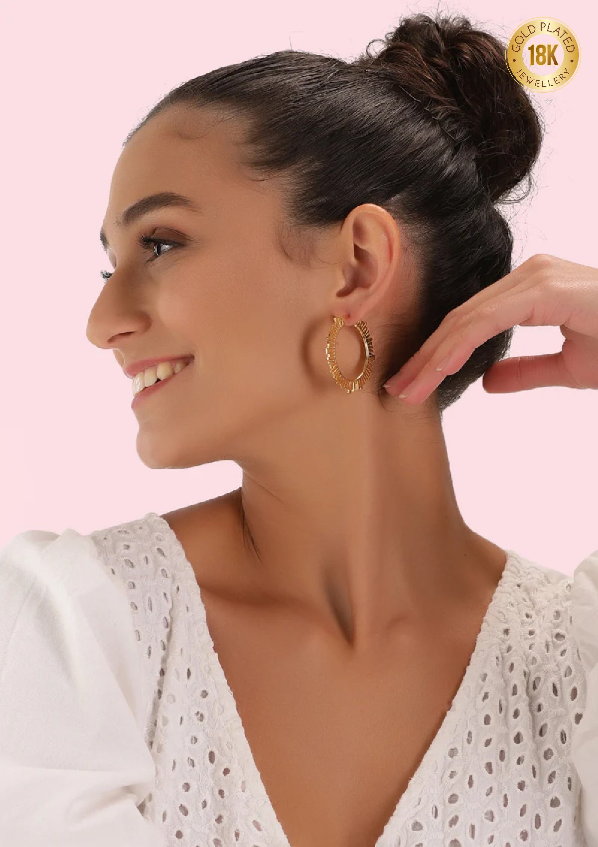 Shop Celestial Hoop Earrings Online - Irregular Flat Hoops | IshqMe – IshqME