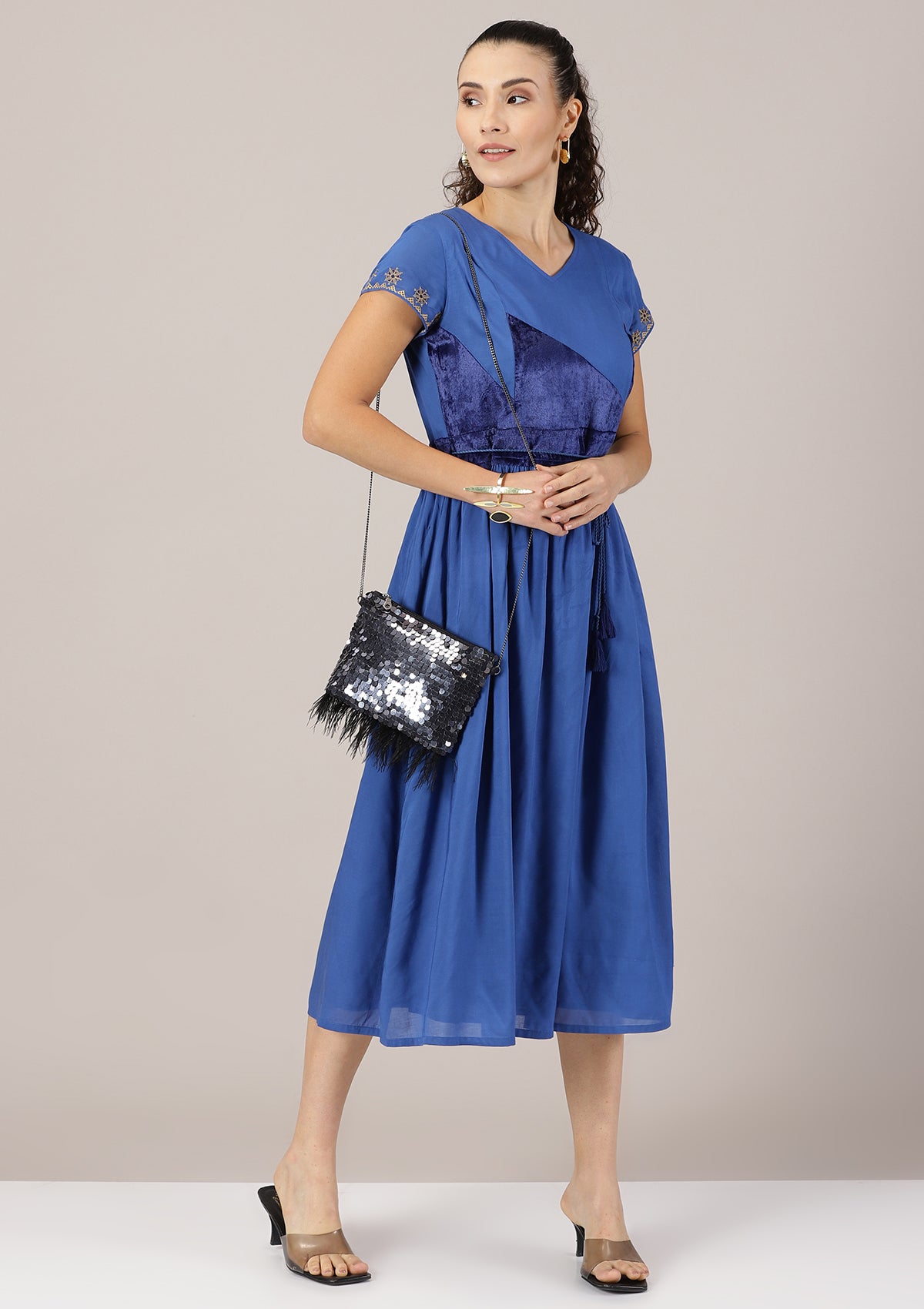 Naima - Cut panel embroidered dress