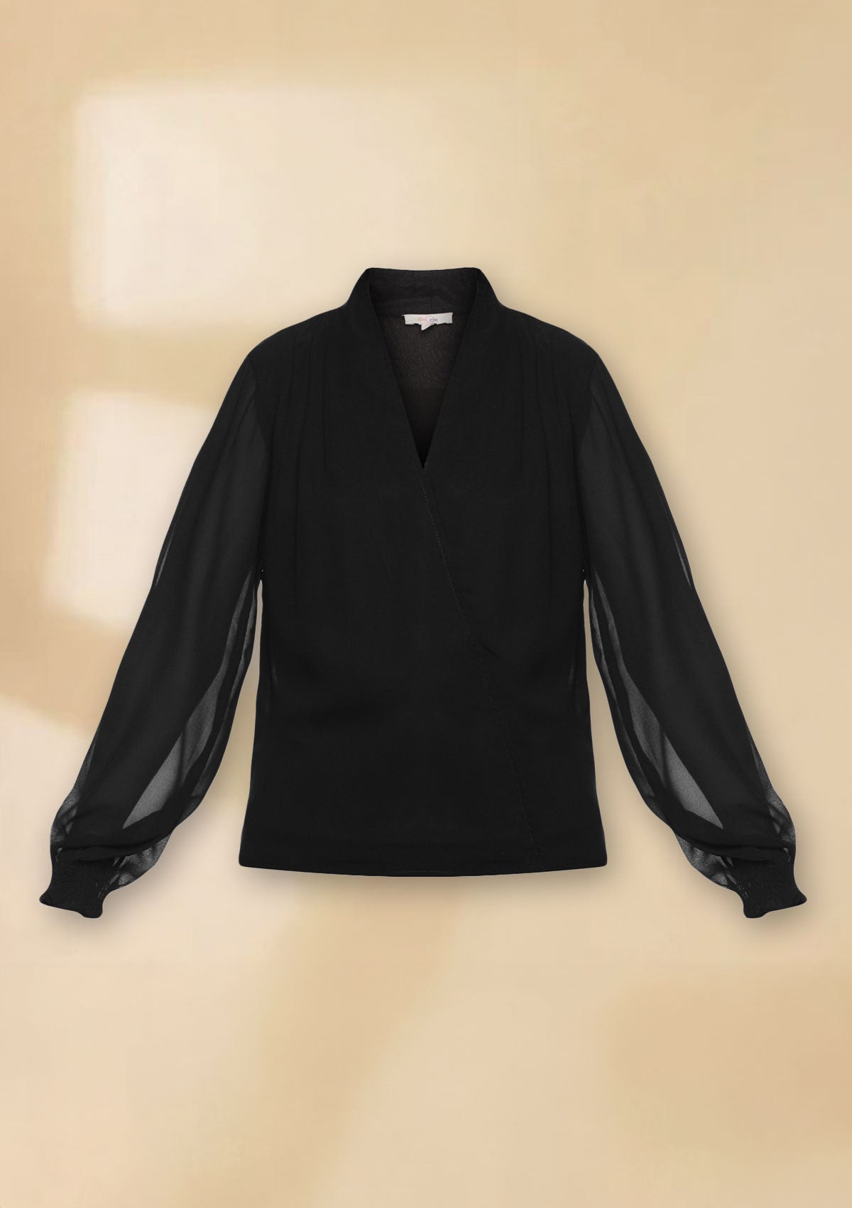 Midnight Chic Overlap Top - Black Top For Women | IshqMe