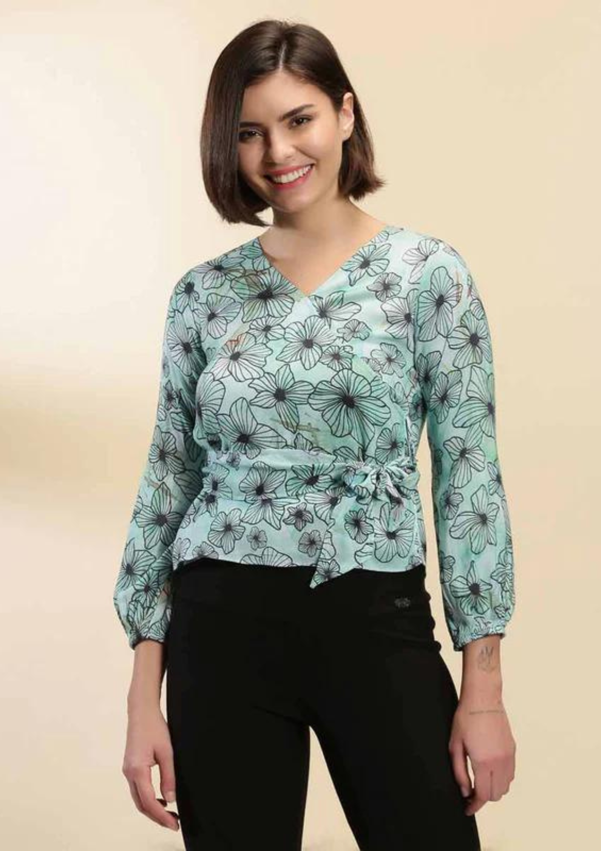 Buy Overlap Front Tied Top | Overlap Top For Women